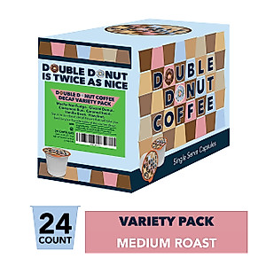 Double Donut Decaf Medium Roast Coffee Pods Variety Pack - 24 Count