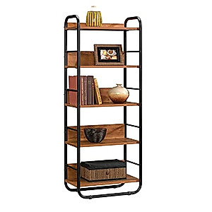 Sauder Union Plain 5-Shelf Bookcase, Prairie Cherry Finish