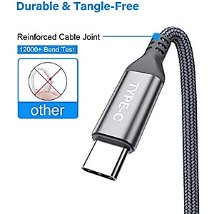 AkoaDa USB C to USB C 100W Cable 10 FT, 5A Type C to Type C Charging Cable Compatible with iPad Pro, MacBook Pro, Samsung Galaxy S22 Note 20, Google Pixel, iPad Mini 6,iPad Air 5/4,etc (Grey)