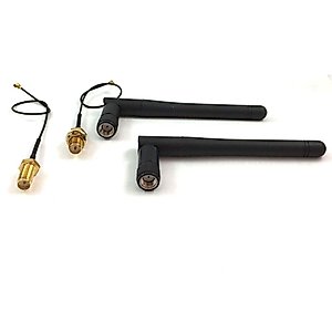 CENXIFJUDZ 433mhz Antenna 3dbi Hotspot rp-Sma Male Connector with ufl ipx to rp-Sma Female Pigtail Antenna Wifi Cable 15cm （pack of 2 ）