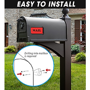 Professional Mailbox Flag Galvanized Steel Universal Outgoing Matte Mailbox Replacement Flag Kit Upgraded Sinking-Fixed Design for All Other Surface Rust Resistant Mailbox Flag Easy Assembly