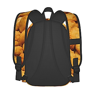 SDERDZSE Funny Fried Chicken Nuggets Pattern Backpack Casual Large Capacity Daypack Lightweight Travel Backpack For Men Women