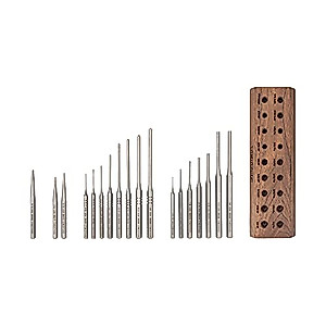 TEKTON Punch Set with Walnut Block (18-Piece) | 66564