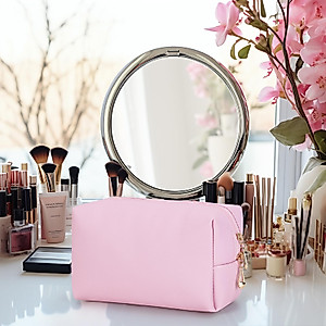 HAOGUAGUA Makeup Bag Pouch Purse Organizer Waterproof Travel Cosmetic Organizer for Women Medium Size (Pink)