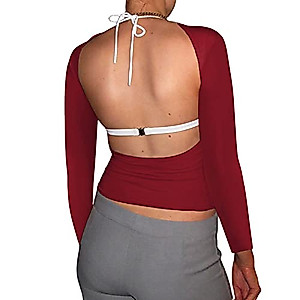 Crop Tops for Women Tshirt Pack Women's Spring Long Sleeve Cowl Neck Button Tunic Tops Lightweight Sweatshirts