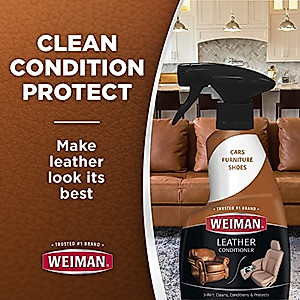 Weiman Leather Cleaner and Conditioner for Use on Your Couch Chair Purse Wallet Shoes Boots Saddle Belt Jacket Car Seat