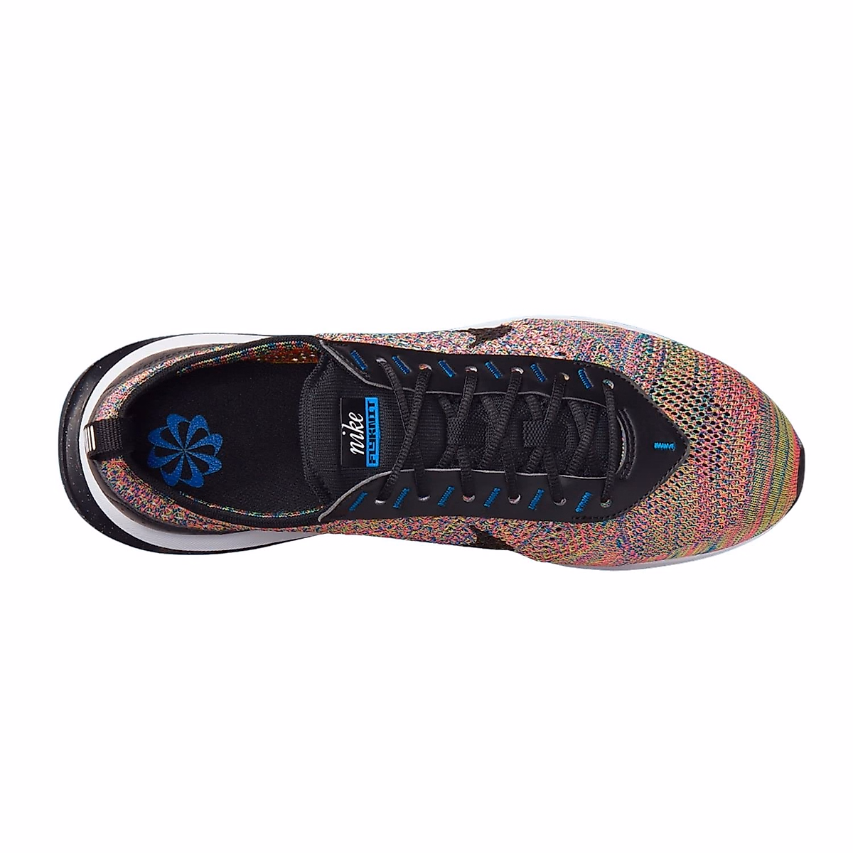 Nike mens Air Max Flyknit Racer Shoes, Multi-color/Black-racer Blue, 11