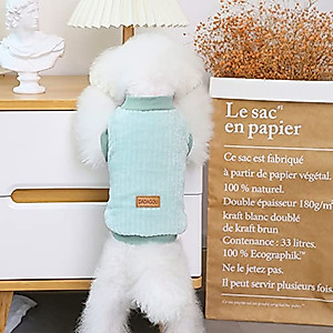 Mitili Dogs Sweater Winter Dog Clothes Warm Pullover Stretch Velvet Pets Jacket Pet Sweaters for Boy and Girl Cat Pullover Shirt in Cold Weather for Small Medium Bulldog Chihuahua (Small, Green)