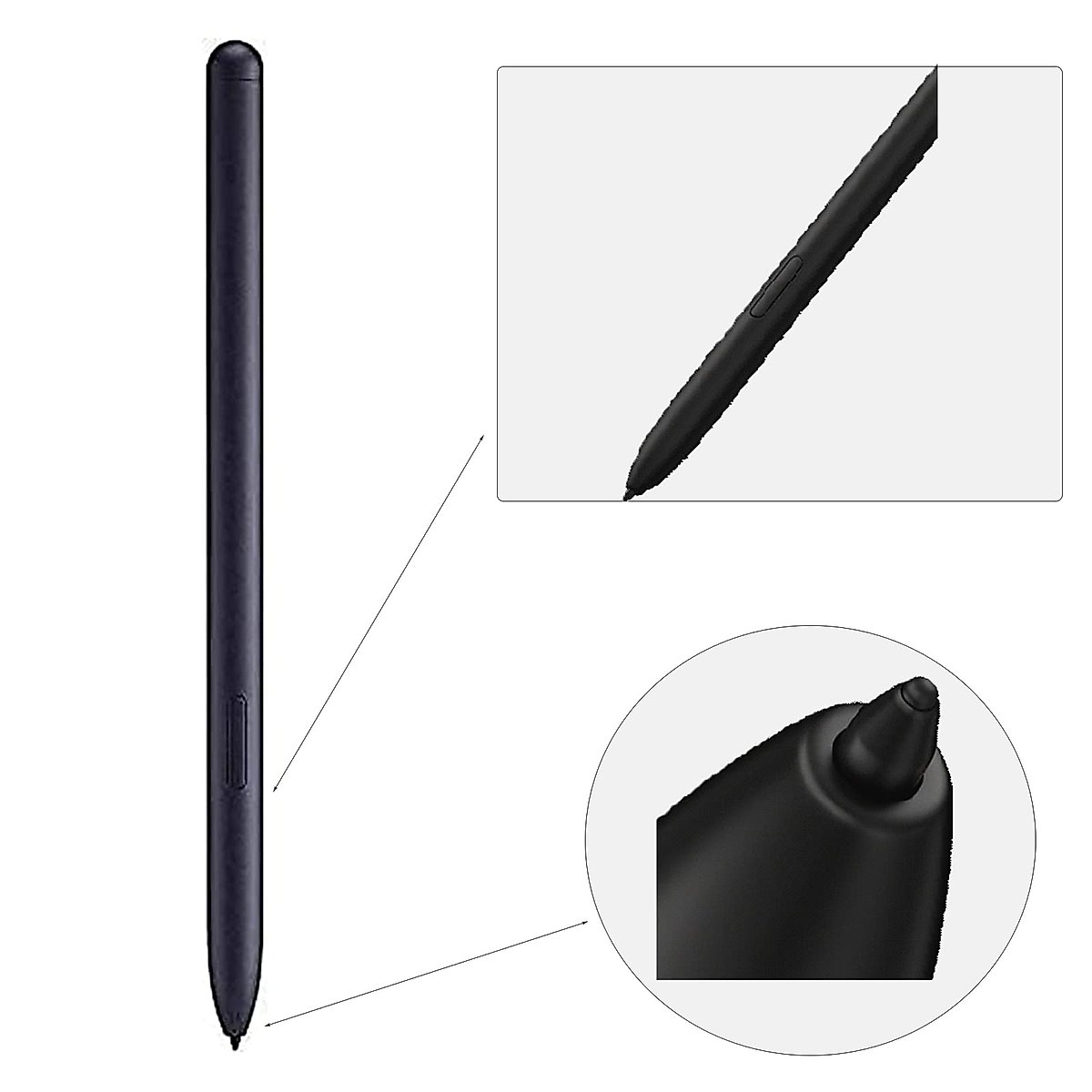 Galaxy Tab S8, S8plus, S8 Ultra Stylus Pen Replacement for Samsung Galaxy Tab S8, S8plus, S8 Ultra+ Tips/Nibs (Without Bluetooth)/Black