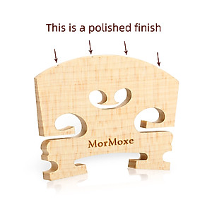 MorMoxe Violin Bridge 4/4 Full Size, Hand-Carved Maple, Direct Fit, Fully Adjusted Violin String Slots and Feet - Violin Bridge