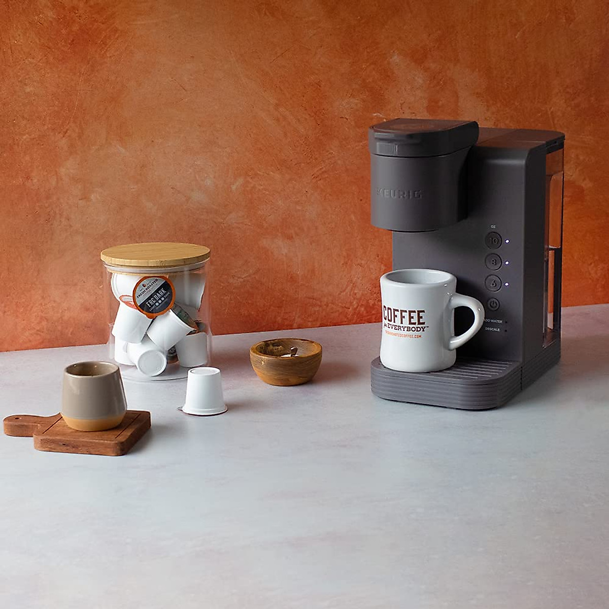 Fresh Roasted Coffee, Organic Mexican Swiss Water Half-Caf, Kosher | 72 Pods for K Cup Brewers