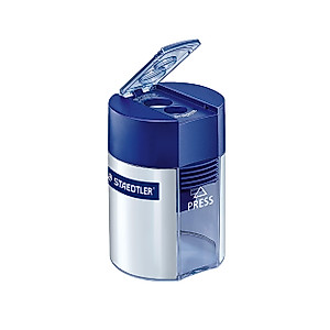 Staedtler Double Hole Pencil Sharpener, Two Holes for Standard Pencils, Large Colored Pencils, and Makeup Pencils, 512 006