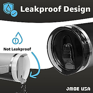 Jmoe USA 40oz & 64oz Sliding Lid for Stanley Adventure Quencher H2.0 Flowstate Tumblers With Handle | Leakproof & Spillproof | Made of BPA and Food-Grade Materials | Dishwasher Safe (Black, 2-Pack)