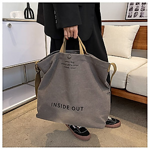 Women Canvas Tote Handbags Casual Shoulder Work Bag Crossbody Top Handle Bag Cross-body Handbags (grey,One Size)