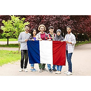 DANF French France Flag 3x5 ft Thicker Polyester French National Flags Double Sided with Two Brass Grommets 3x5 Foot Flag