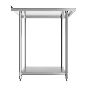 Krollen Industrial 30" x 36" 18 Gauge 430 Stainless Steel Work Table with Undershelf