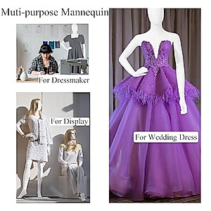 Female Mannequin,White Adults Dress Form Realistic Adjustable Mannequin,A Stand-up Mannequin ,with Full Body for Adults