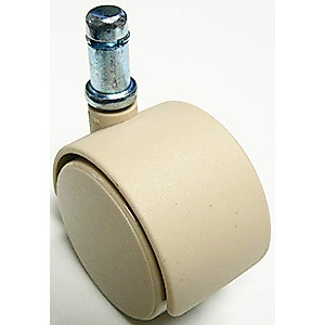 Oajen 2" Chair Caster Wheel Chromcraft, tan, 7/16" x 7/8" or 11mm x 22mm Grip Ring stem, Pack of 5