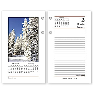 AT-A-GLANCE 2023 Daily Desk Calendar Refill, 3-1/2" x 6", Standard, Loose Leaf, Photographic (E41750)