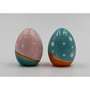 Fine Ceramic Easter Egg Salt & Pepper Shakers Set, 2-3/4" H