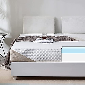 Opoiar Queen Mattress, 8 Inch Memory Foam Mattress in a Box Queen Size,Medium Firm Cooling Gel Infused Mattress for Sleeping,Pressure Relieving,Breathable Removable White Cover,CertiPUR-US Certified