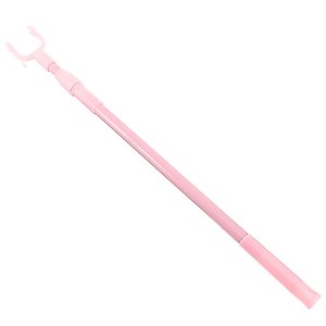 FONDOTIN Retractable Clothing Pole Portable Clothes Drying Rack Plastic Home Clothes Pole Pink Telescopic