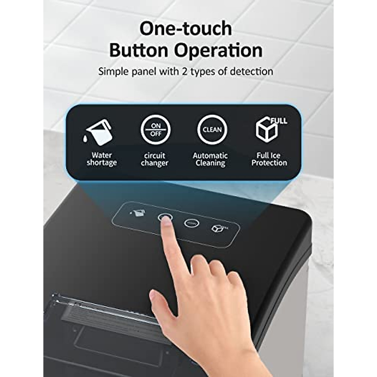 Nugget Ice Maker Countertop, 40lbs/Day, Pebble Ice Maker Machine with Ice Scoop and Basket, Self-Cleaning, Auto Water Refill, Touch Button, Ice Coffee and Cocktails for Indoor/Outdoor