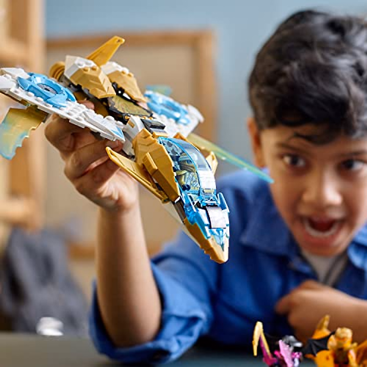 LEGO NINJAGO Zane's Golden Dragon Jet, 71770 Toy Plane Set, Birthday Gift Idea for Kids, Boys and Girls 7 Plus Years Old with Cole & Zane Minifigures