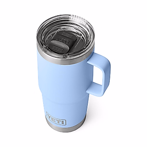 YETI Rambler 20 oz Travel Mug, Stainless Steel, Vacuum Insulated with Stronghold Lid, Big Sky Blue