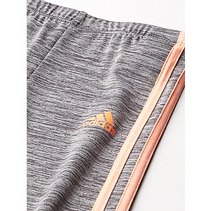 adidas Baby Girls' Short Sleeve Mélange Tee and 3-Stripes Capri Tights Set, Screaming Orange Heather, 2T