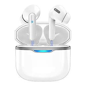 kurdene P30 Upgraded Wireless Earbuds Bluetooth 5.3 Immersive Deep Bass Hi-Fi Stereo Sound Built-in Mic with Environmental Noise Canceling Lightweight Earphones for iOS, Android, Workout