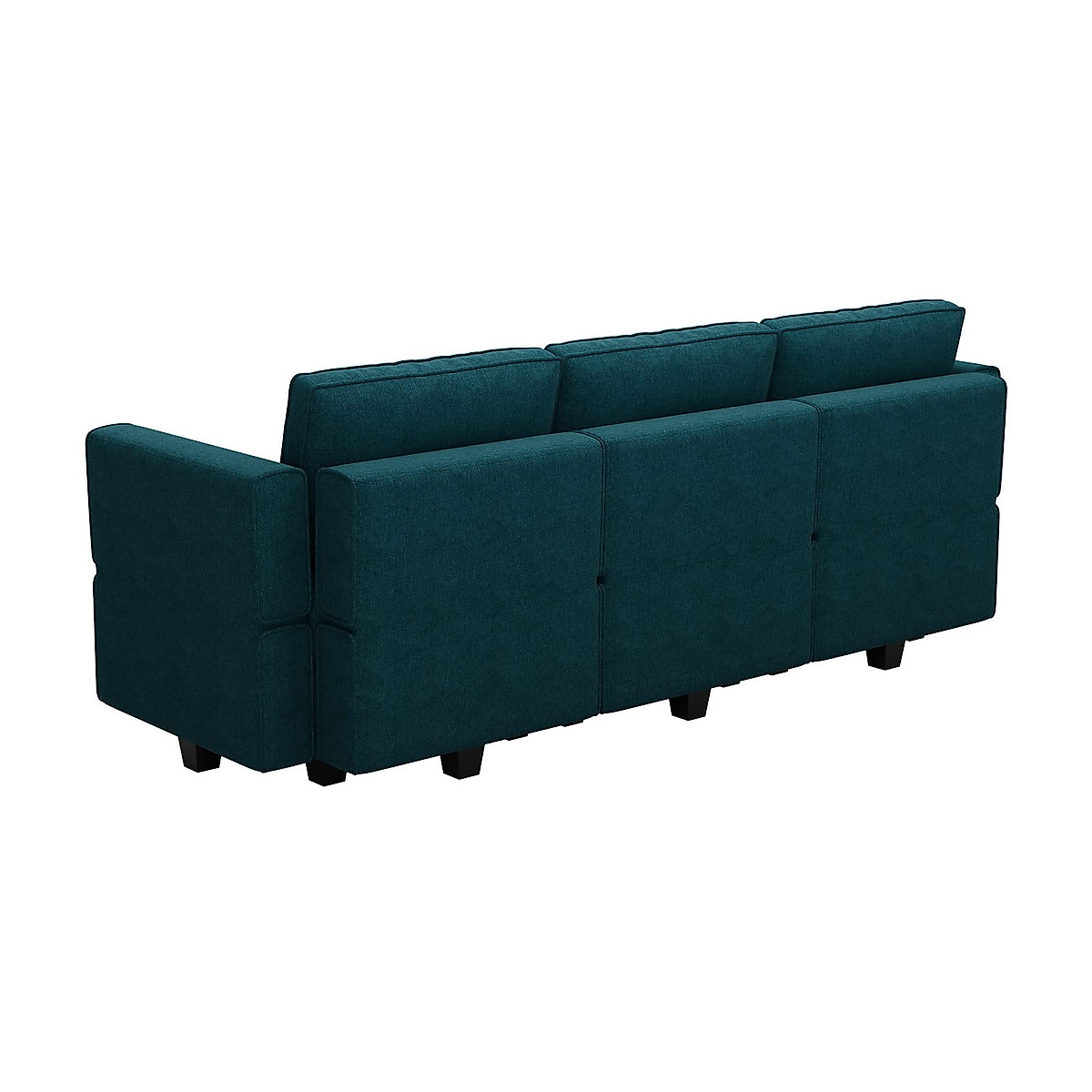 Belffin Small Sectional Sofa Modular L Shaped Couch 3 Seater Sectional Couch Convertible Chaise Ottoman with Storage Peacock Blue