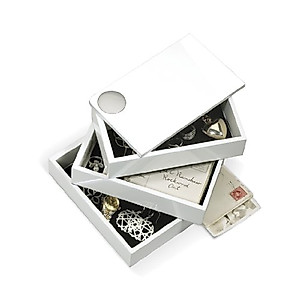 Umbra 308712-660 Spindle Jewlery Box, Wood Jewelry Box with White High-Gloss Finish