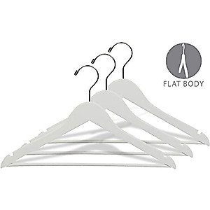 The Great American Hanger Company White Wooden Suit Clothes Hanger, Box of 100