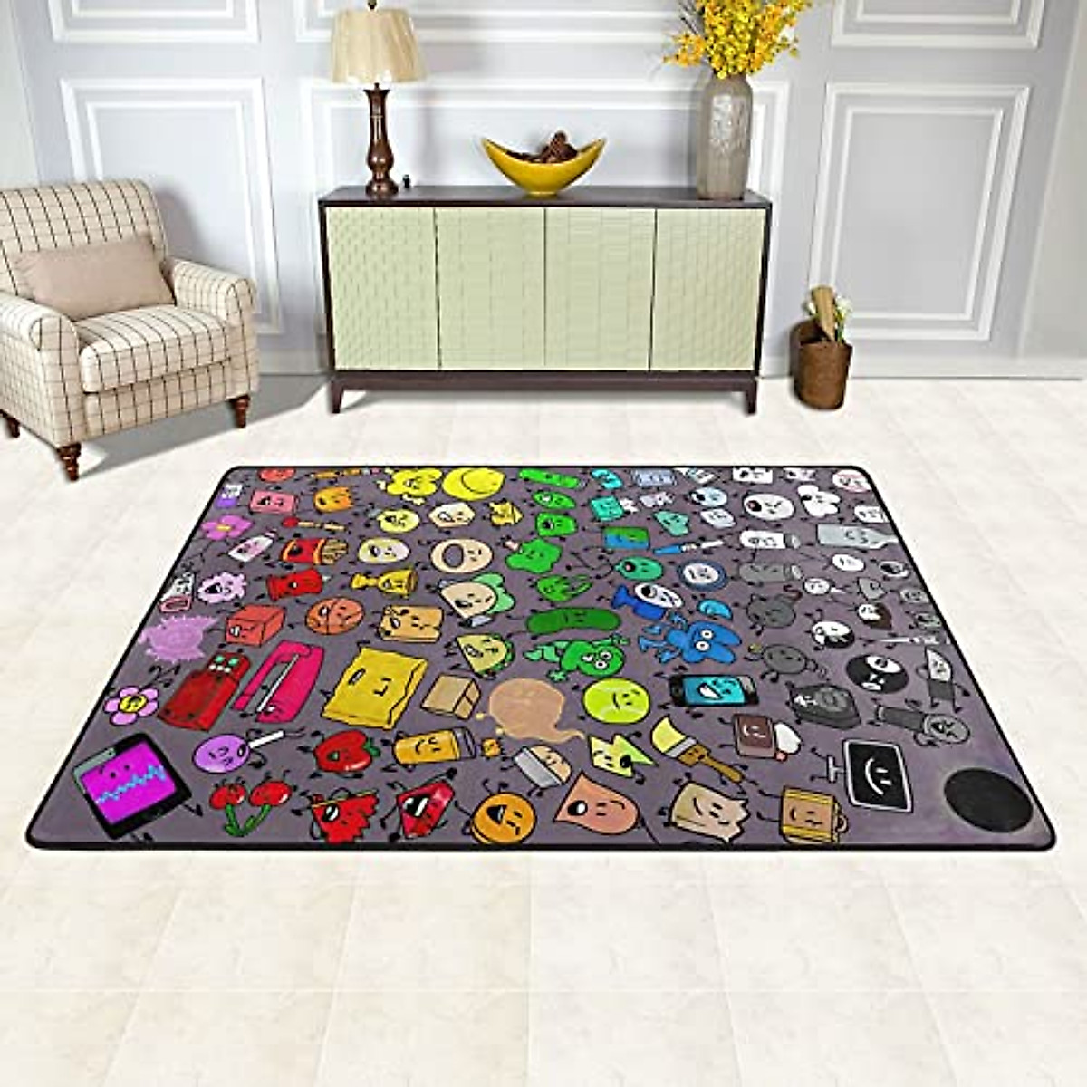 Bfdi Battle for Dream Anime Rug Soft Flannel Carpet 3D Non-Slip Area Rug Art Floor Mat Doormats Decorative Rugs for Bedroom Living Room 36"X24"