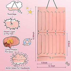 Moobibear Bow Holder Organizer for Baby Girls (With 20 hair clips), Large Capacity Hair Clip Holder, Girls Hair Accessories Storage Organizer with 16 Felts for Nursery Room