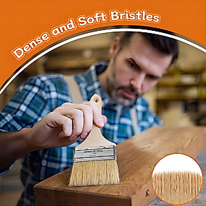 Wesquer Chip Brush 1inch Bulk 36Ea Disposable Paint Brushes Cheap Natural Bristle Paint Brushes for Glue, Varnish,Wood Stain,Furniture Paint Brush,Painting Walls