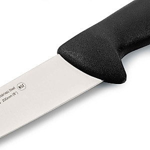 ARCOS Butcher Knife 8 Inch Nitrum Stainless Steel and 200 mm blade. Professional Cooking Knife For Cutting Meat, Fish and Vegetables. Ergonomic Polyoxymethylene Handle. Series 2900. Color Black