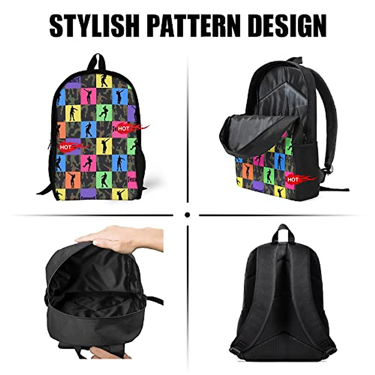 gkvuwhi Anime Backpack, Student School Bags Cute American Cartoon College School Large Capacity Durable Water Proof for Women Men Travel Bag