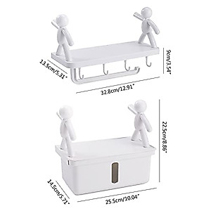 For Creative Human-shaped Storage Rack Wall Organizers Home Shelf with Towel Bar/Tissue Box Shower Caddy Easy Installati shower storage rack