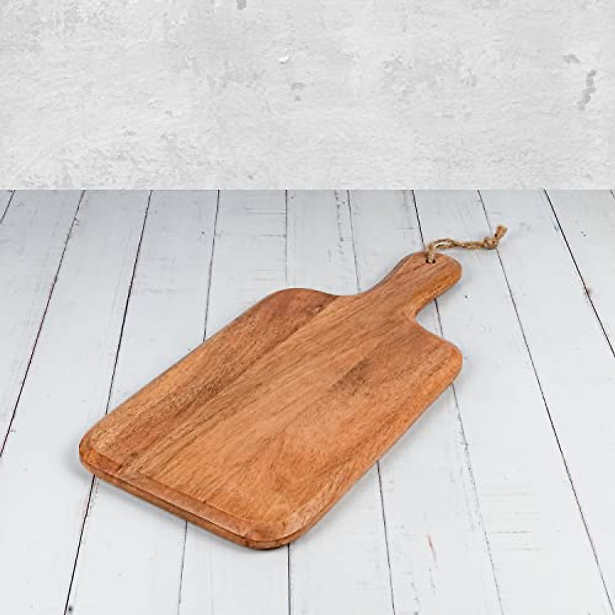 Samhita Acacia Wood Cutting Board, for Meat, Cheese, Bread, Vegetables & Fruits, with Grip Handle (15" x 7")