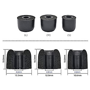 Zotech Replacement Memory Foam Earbud Tips for Beats Powerbeats Pro, Powerbeats, Flex Earphones (Black)