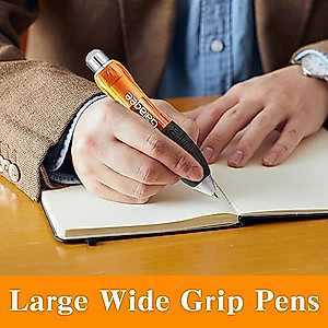 Galagee Super Big Fat Heavy Weighted Pens - Large Wide Grip Pens - Hand Writing Aids for Tremors,Parkinson's,Autism,Carpal Tunnel and Essential Hand Tremors（Two Black Ink Refills）