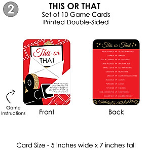 Big Dot of Happiness Red Carpet Hollywood - 4 Movie Night Party Games - 10 Cards Each - Gamerific Bundle