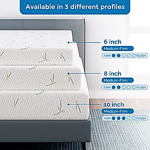 Airdown Full Size Mattress, 6 Inch Memory Foam Mattress Full for Kids Bed Daybed Individual Bunk, Medium Firm Green Tea Gel Mattress in a Box