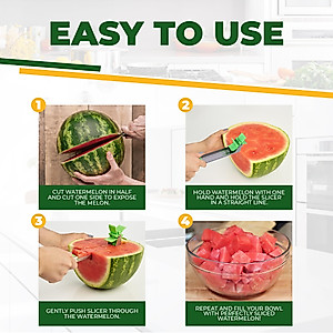 Aisle 3 Essentials 2-PC Stainless Steel Windmill Watermelon Cutter Slicer Tool & Melon Baller Scoop Set - Kitchen Gadgets, Fruit & Vegetable Cutter, Easy Slicer, Cube Cutter, Knife Corer