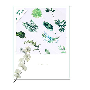 Kawaii Green Plant Flower Sticker Set Nature Theme Stickers Pack for Scrapbooking Journaling DIY Personal Journal Planner Calendar Agenda Letter Diary Envelope Gift Decor Card Making Decal Labels (B)