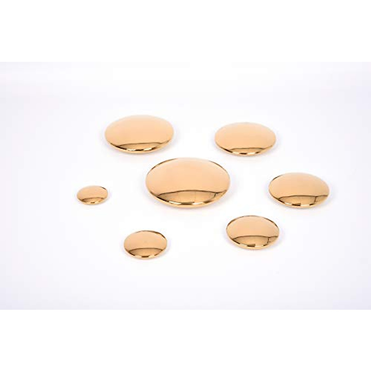 TickiT Sensory Reflective Buttons - Gold - Set of 7 - Ages 0m+ - Mirrored Discs for Babies and Toddlers - Sensory Stacking Toy
