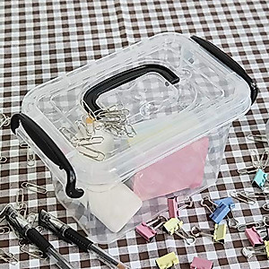 Kiddream Set of 6 Clear Plastic Latching Box, Storage Bin with Lid, F