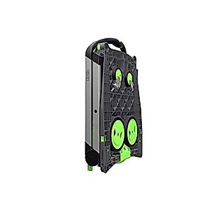 CLAX® The Original | Made in Germany | Multi Use Functional Collapsible Carts | Mobile Folding Trolley | Storage Cart Wagon | Shopping Cart with 2 Storage Crates (Green)